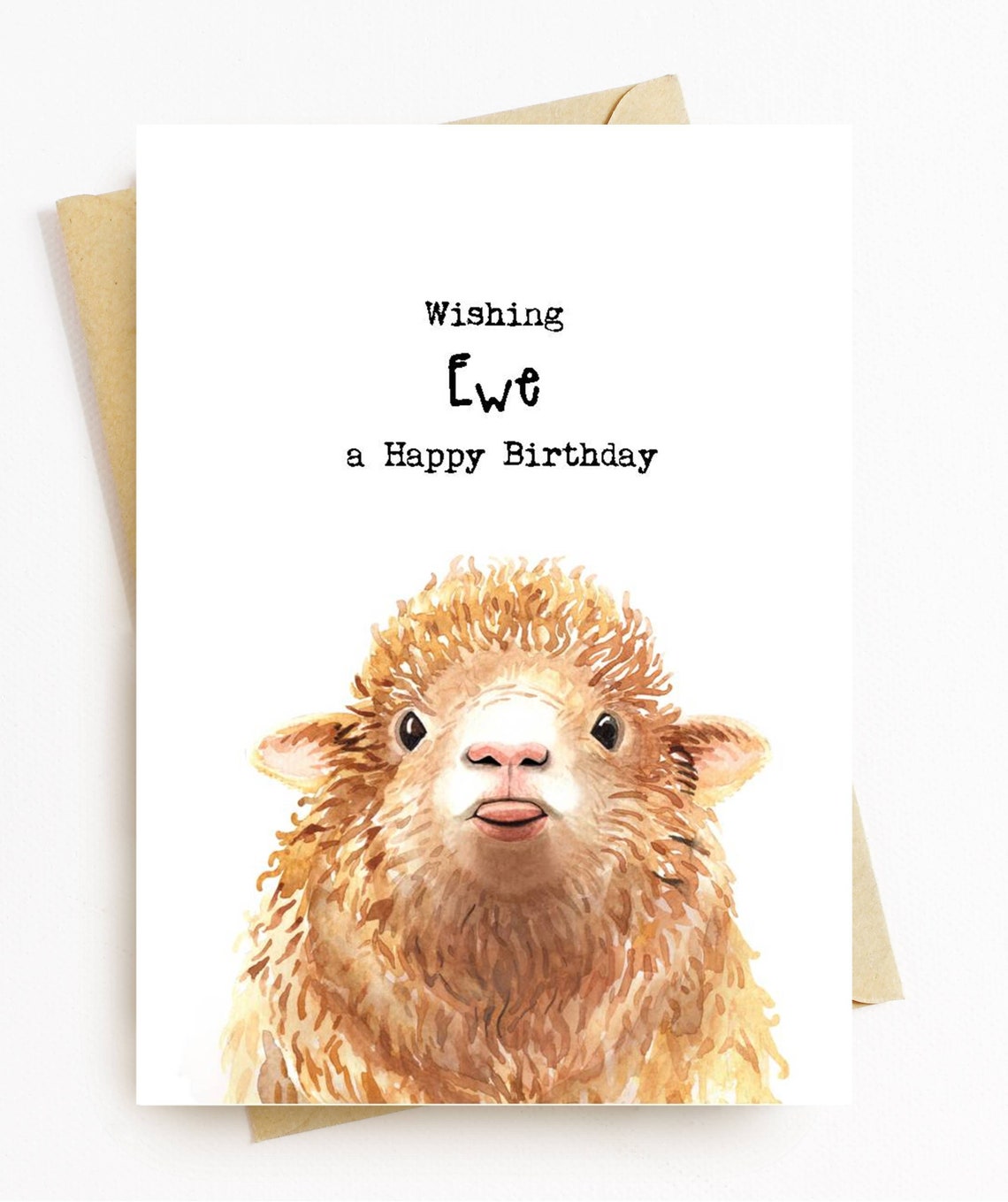 JE389 Cute Sheep Birthday Card Wishing Ewe a Happy - Etsy