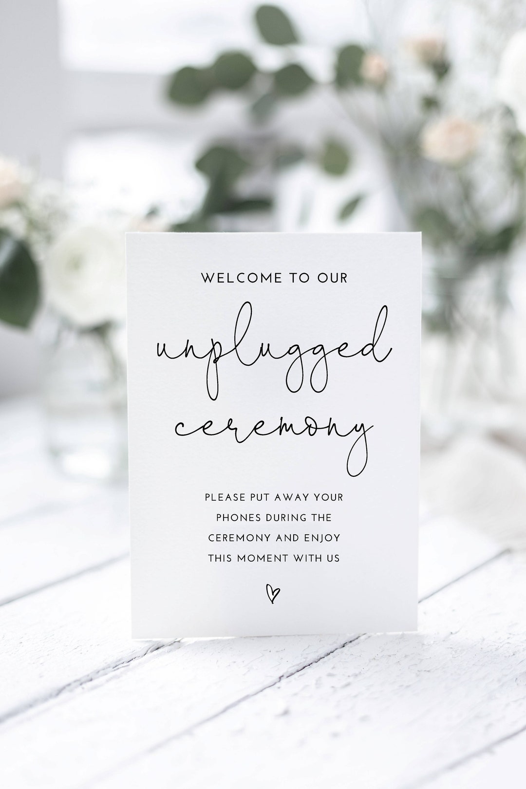 Digital, Printable - Unplugged Ceremony | No Phones | No Social Media ...