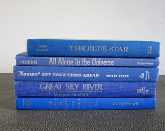 Light Blue and Green Books, Instant Library, Vintage Book Collection ...