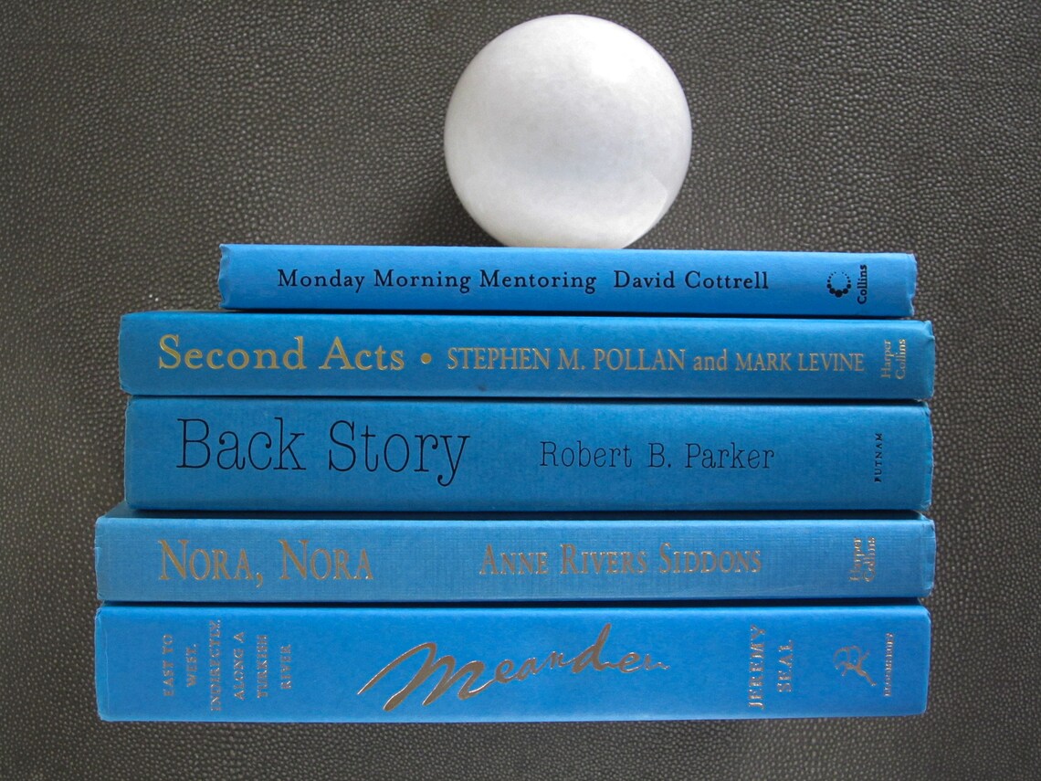 Bright Blue and Green Hardcover Books Collection | Etsy