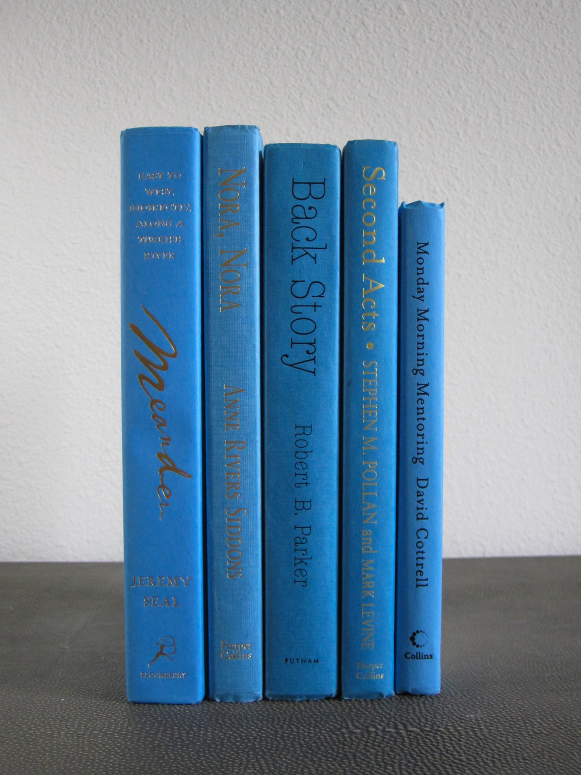 Bright Blue and Green Hardcover Books Collection - Etsy