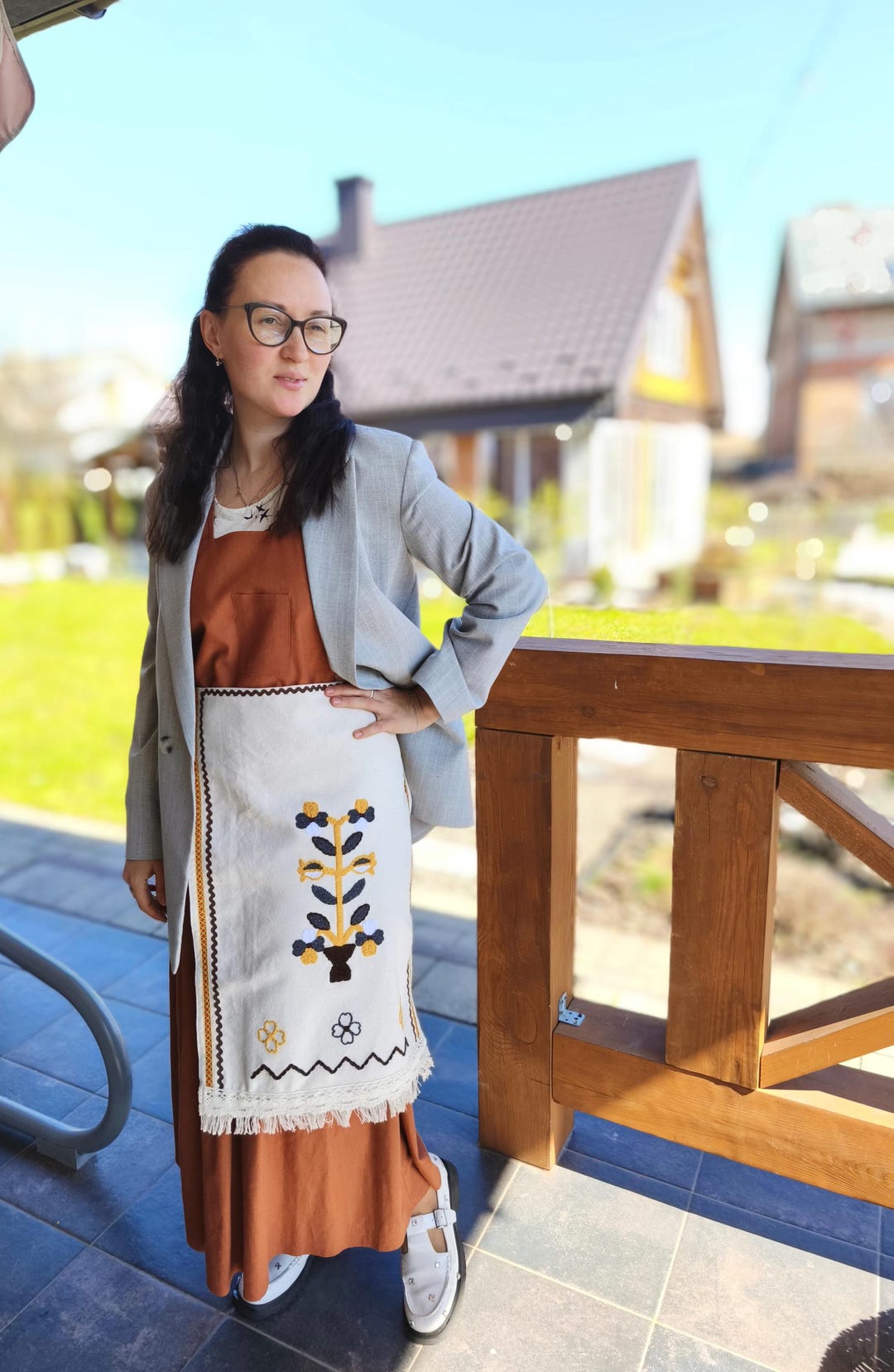 Punch Needle Ukrainian Apron, Hand Tufted Apron, Traditional Ukrainian ...