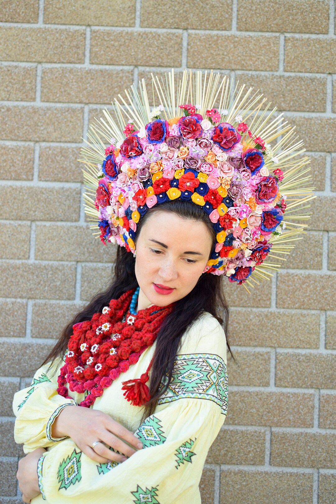 Ukrainian Flower Crown, Ukrainian Folk Crown, Ukrainian Headpiece ...