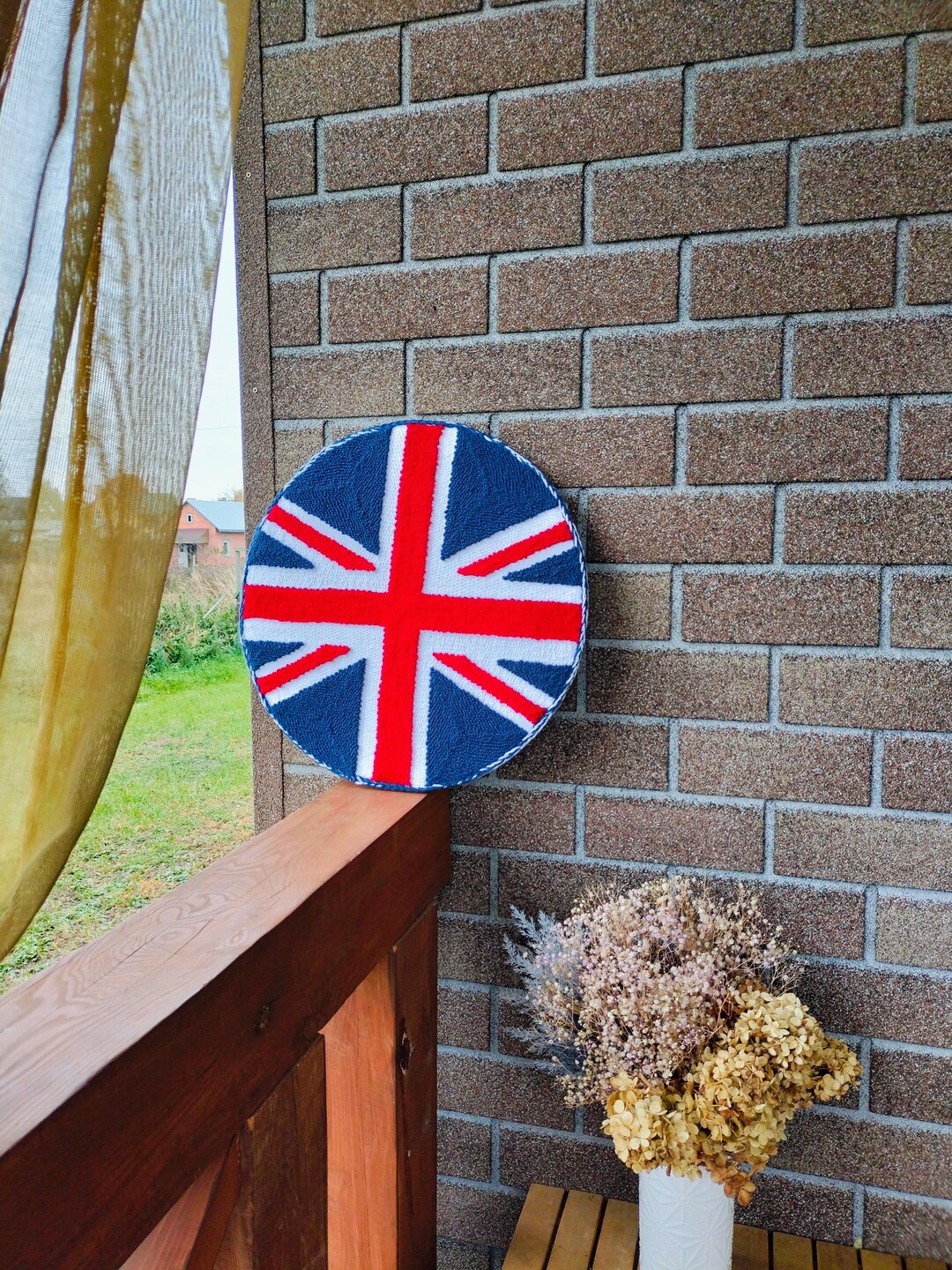 Great Britain Flag Wall Art, Punch Needle Wall Hanging, British Flag ...