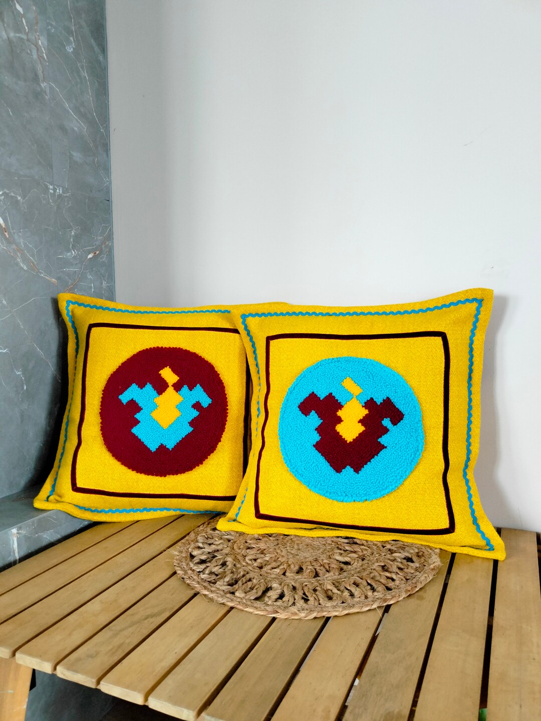 Punch Needle Pillowcasetufted Pillow Punch Pillow Cover - Etsy