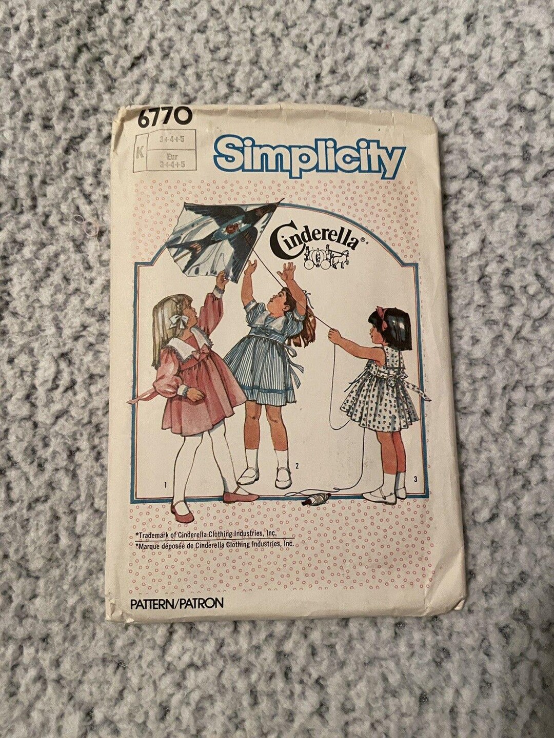 Simplicity 6770 Sewing Pattern Cinderella Sizes 3 4 5 Dress Vintage ...