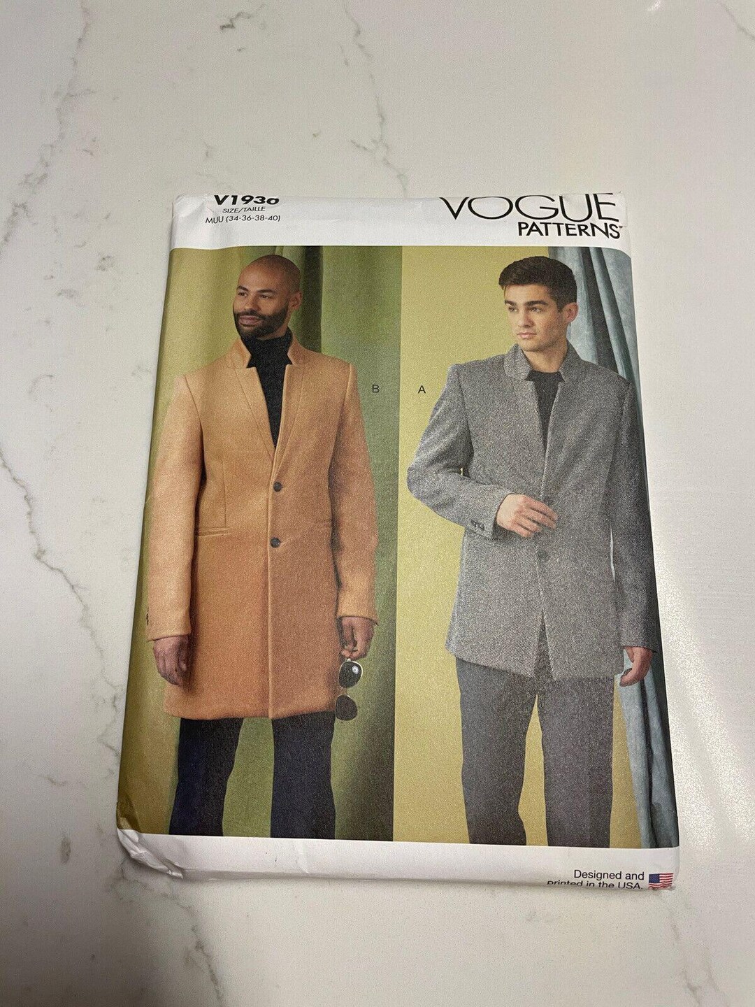 Vogue V1930 Mens Fashion Sewing Patterns 34 36 38 40 Coat Lined ...
