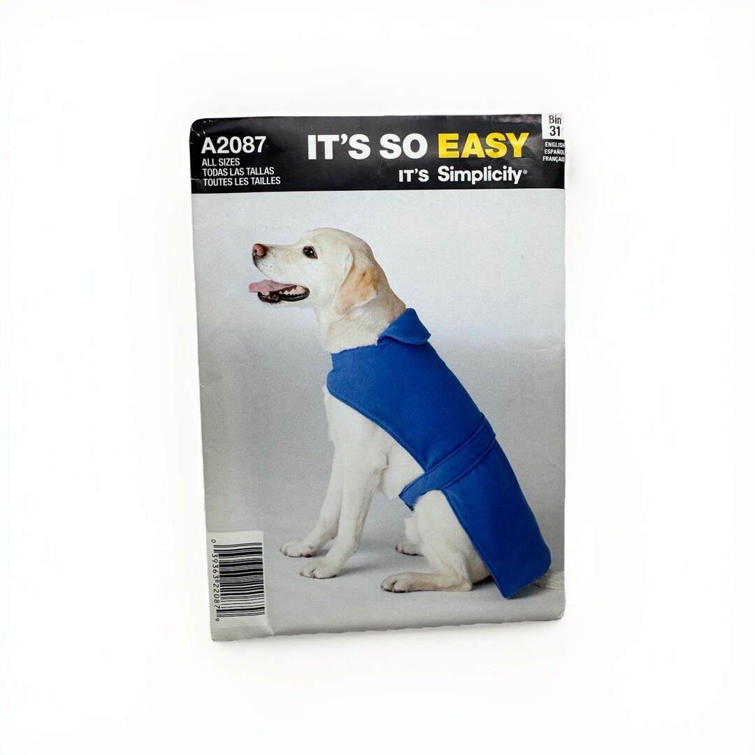 Simplicity Sewing Pattern A2087 Dog Coat Extra Large Pet Coat Its so ...
