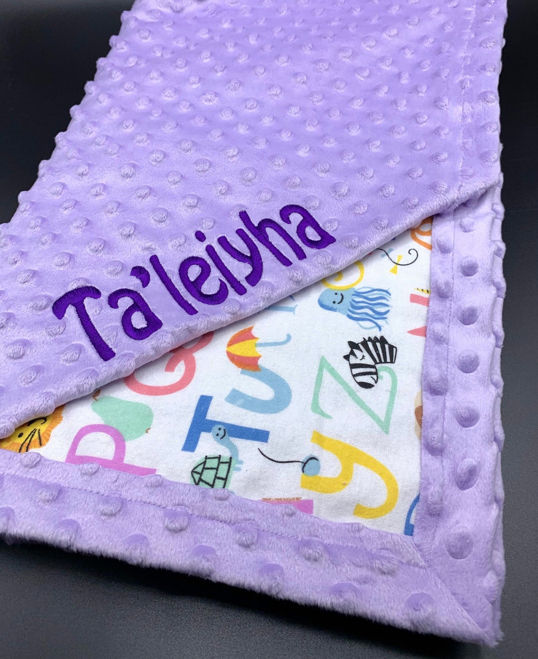 Personalized ABC Alphabet Baby Blanket Frame Style Border Gift L ...