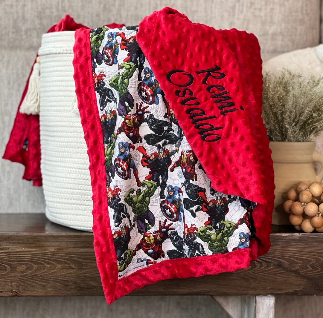 Personalized Avengers Blanket | Frame Style Border | Embroidery ...