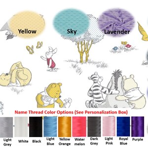 Personalized Winnie the Pooh Baby Blanket Frame Style Border Embroidery ...