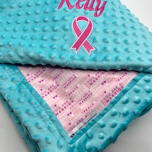 Personalized Breast Cancer Awareness Blanket, Chemo Comfort Blanket ...