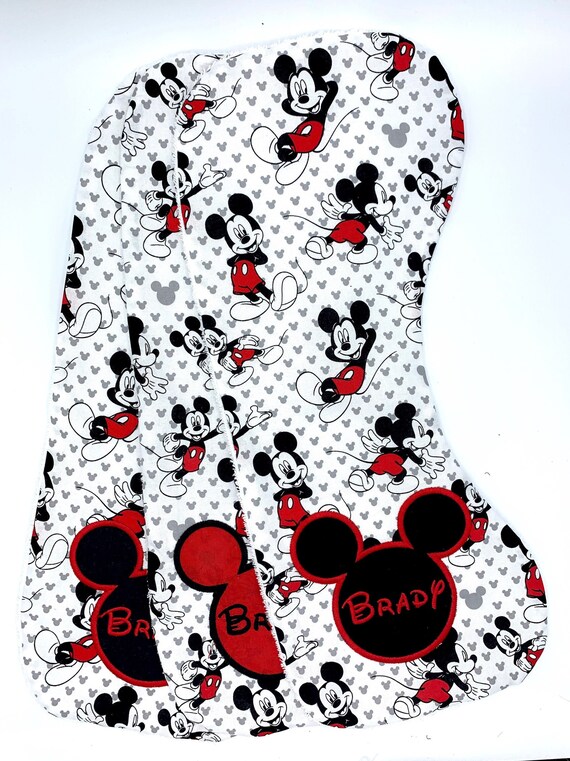 Personalized Mickey Mouse Burp Cloth Cotton and Terry Cloth | Etsy