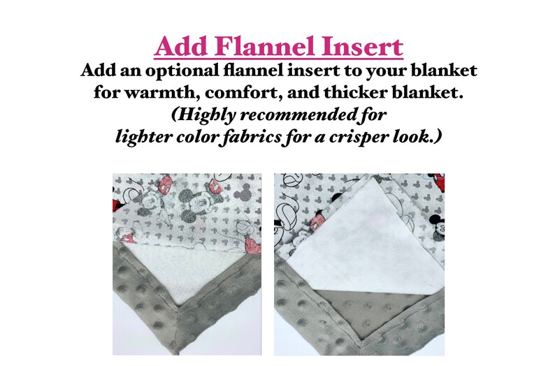 Add Flannel Panel Insert to My Blanket for Warmth and Comfort! - Etsy