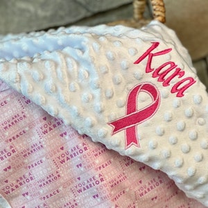 Personalized Breast Cancer Awareness Blanket, Chemo Comfort Blanket ...