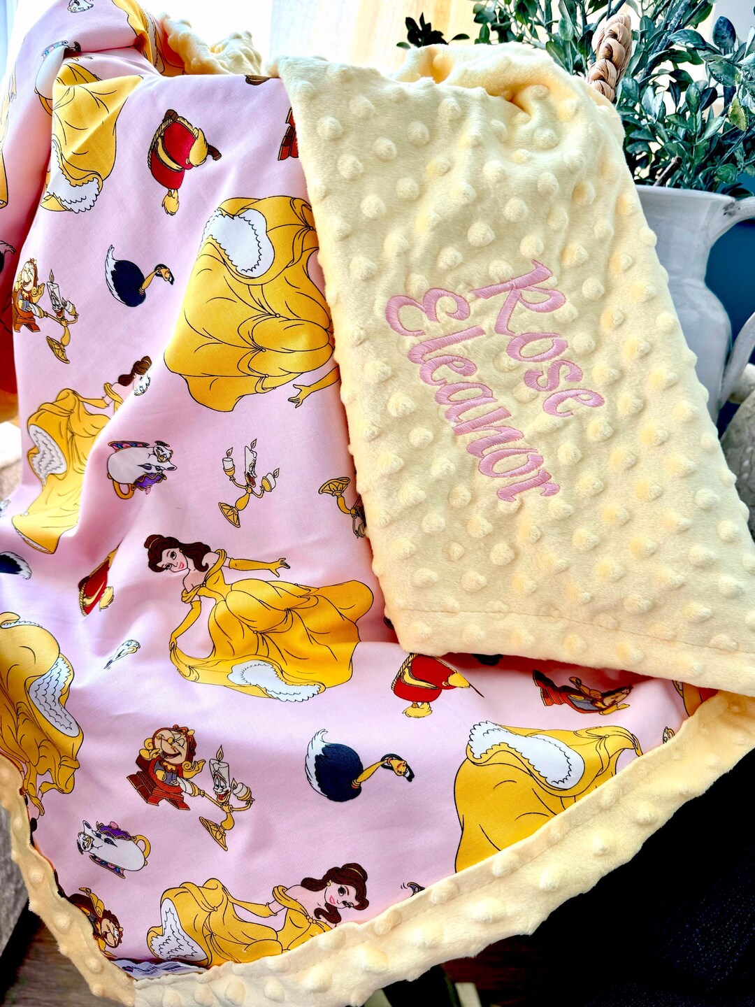 Disney Beauty and the Beast Blanket | Frame Style Border | Embroidery ...