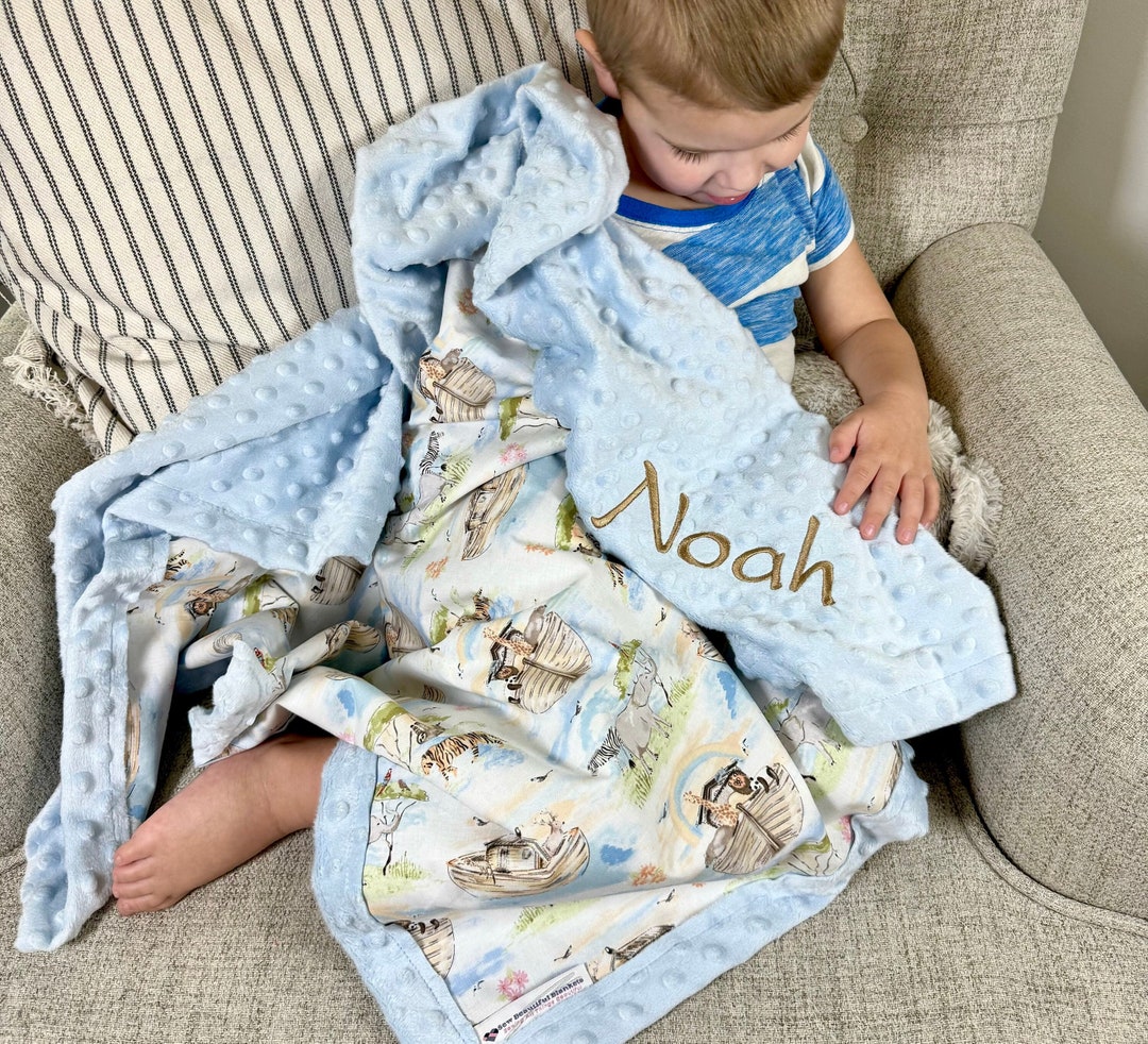 Personalized Noah's Ark Blanket, Perfect Newborn Nursery Gift, Safari ...
