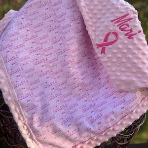 Personalized Breast Cancer Awareness Blanket, Chemo Comfort Blanket ...
