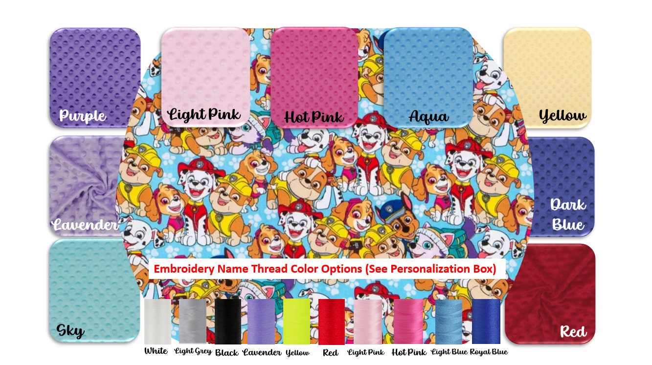 Personalized Paw Patrol Blanket | Frame Style Border | Embroidery Gift ...