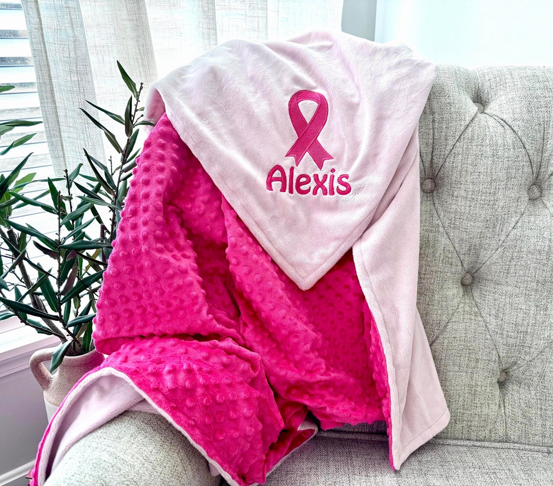 Personalized Breast Cancer Awareness Blanket, Chemo Comfort Blanket ...