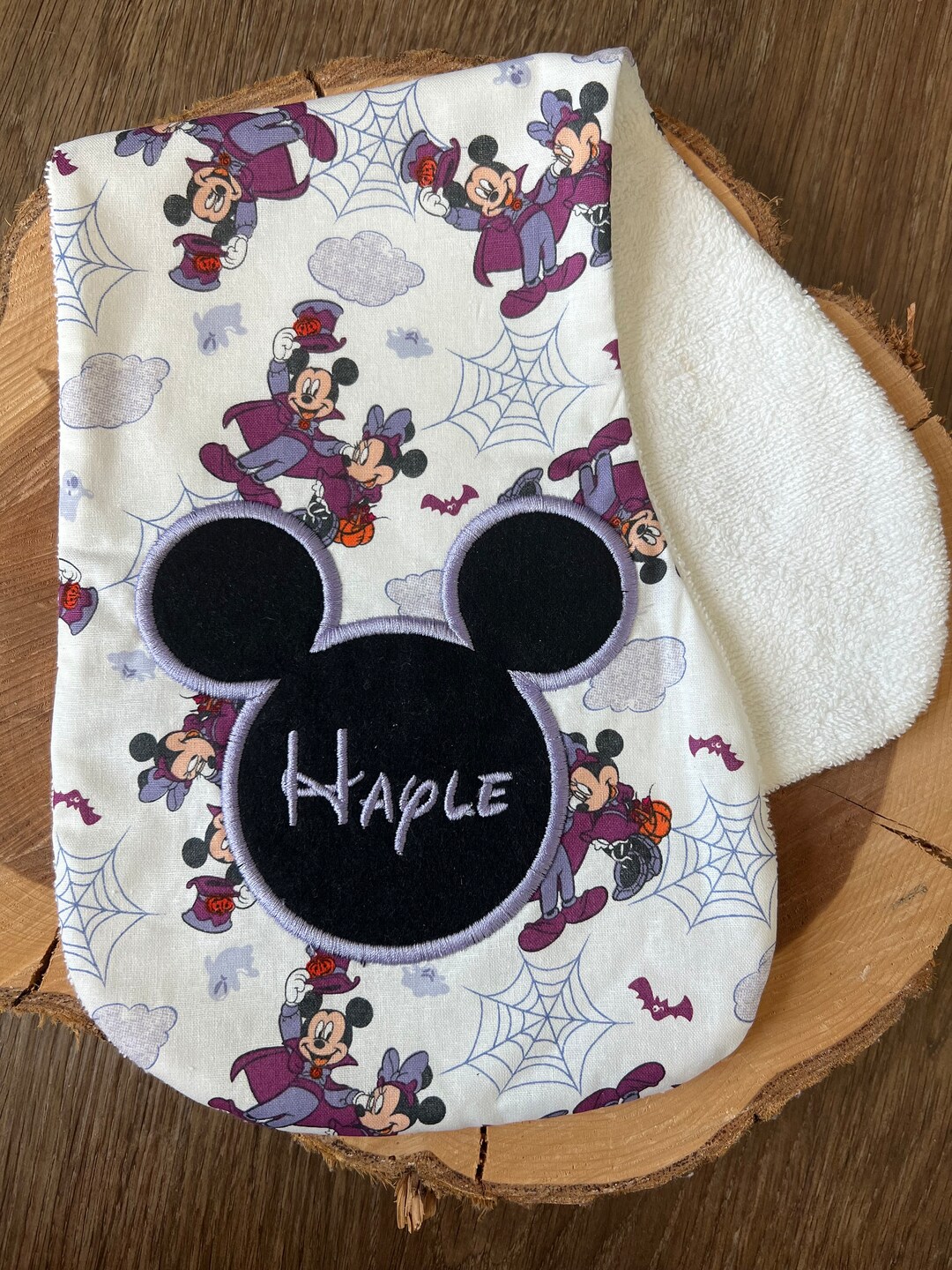 Personalized Mickey Mouse Halloween Burp Cloth Baby Girl/boy Absorbent ...