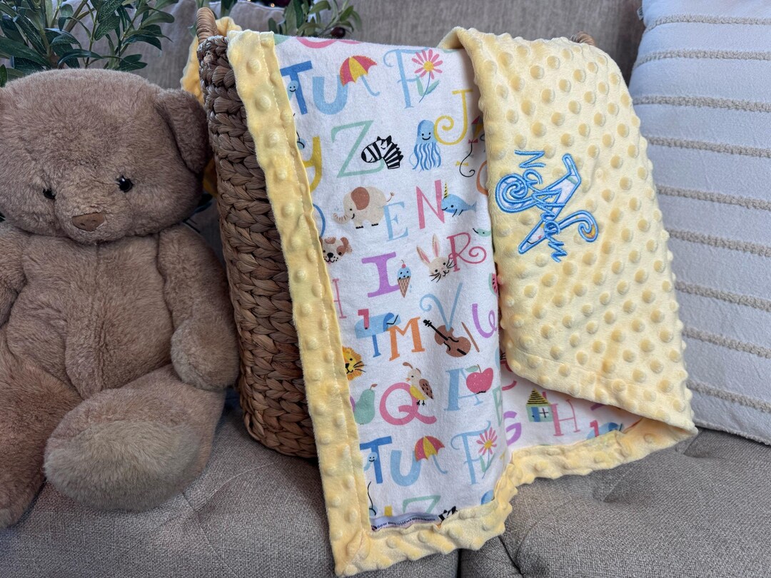 Personalized ABC Alphabet Baby Blanket | Frame Style Border | Gift L ...
