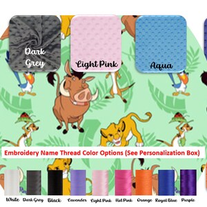 Personalized Lion King Baby Blanket | Frame Style Border | Embroidery ...