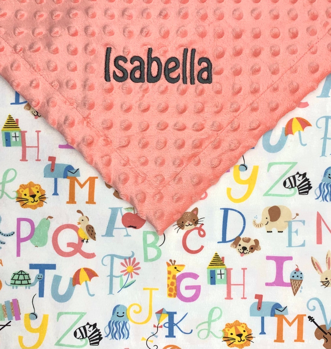 Personalized ABC Alphabet Baby Blanket Frame Style Border | Etsy