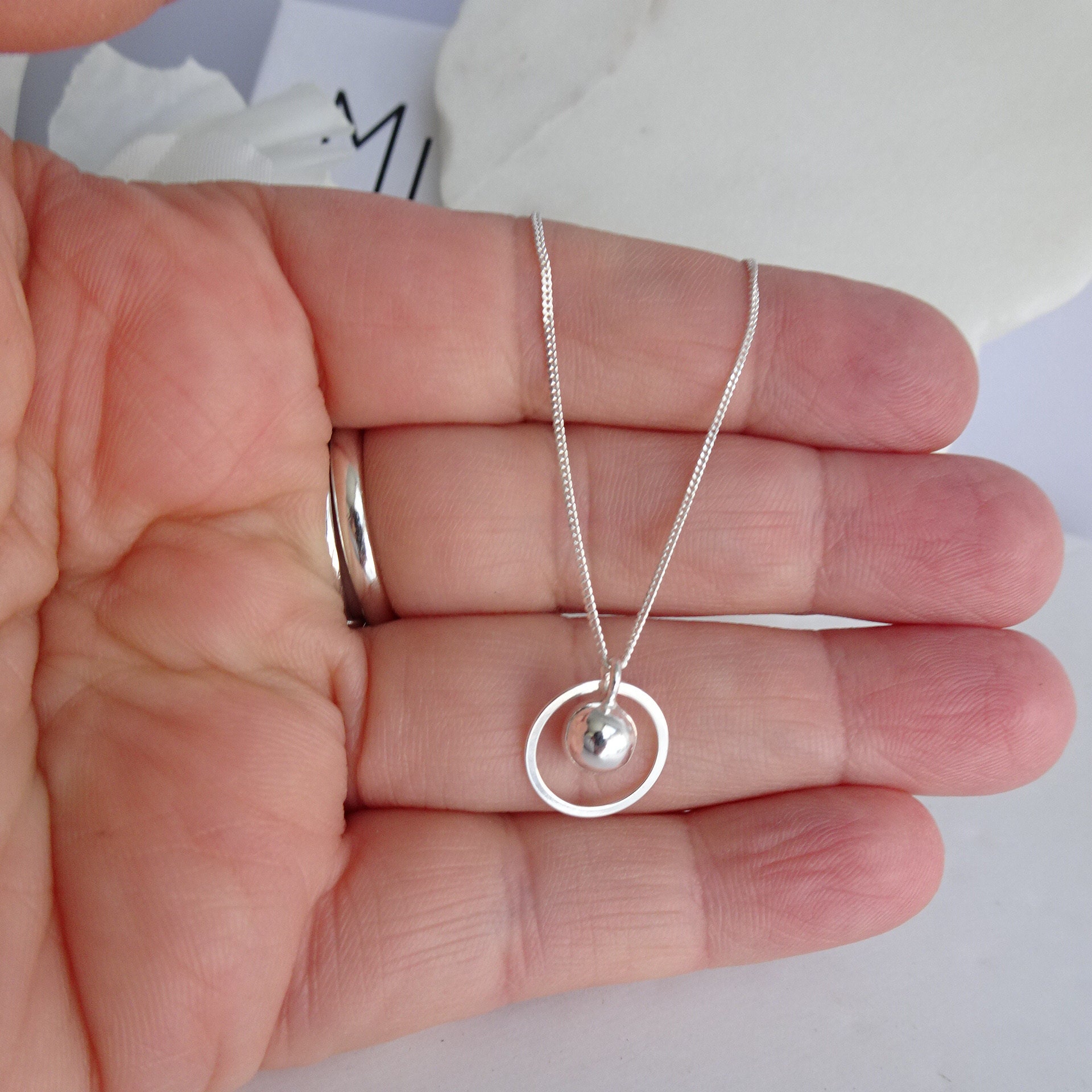 Ball Necklace. 925 Sterling Silver Necklace. | Etsy