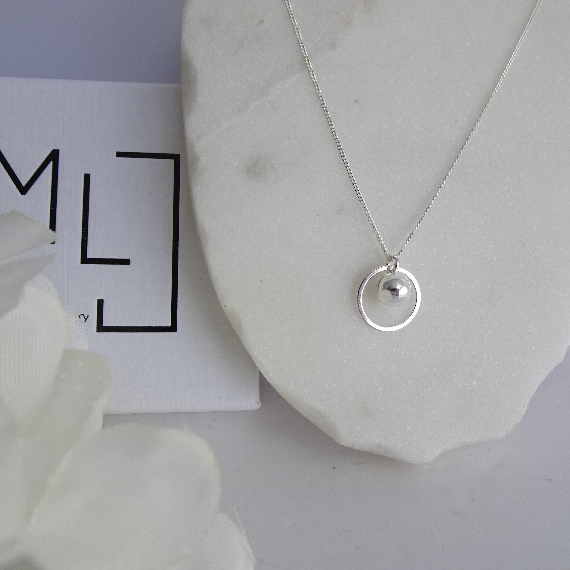 Ball Necklace. 925 Sterling Silver Necklace. | Etsy