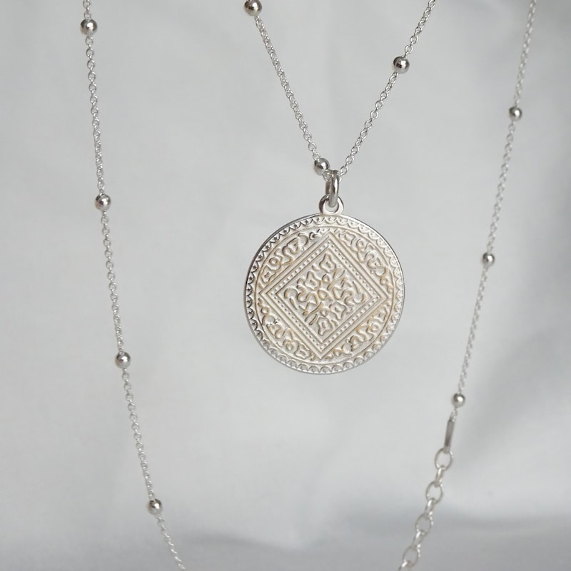Silver Coin Necklace - Etsy