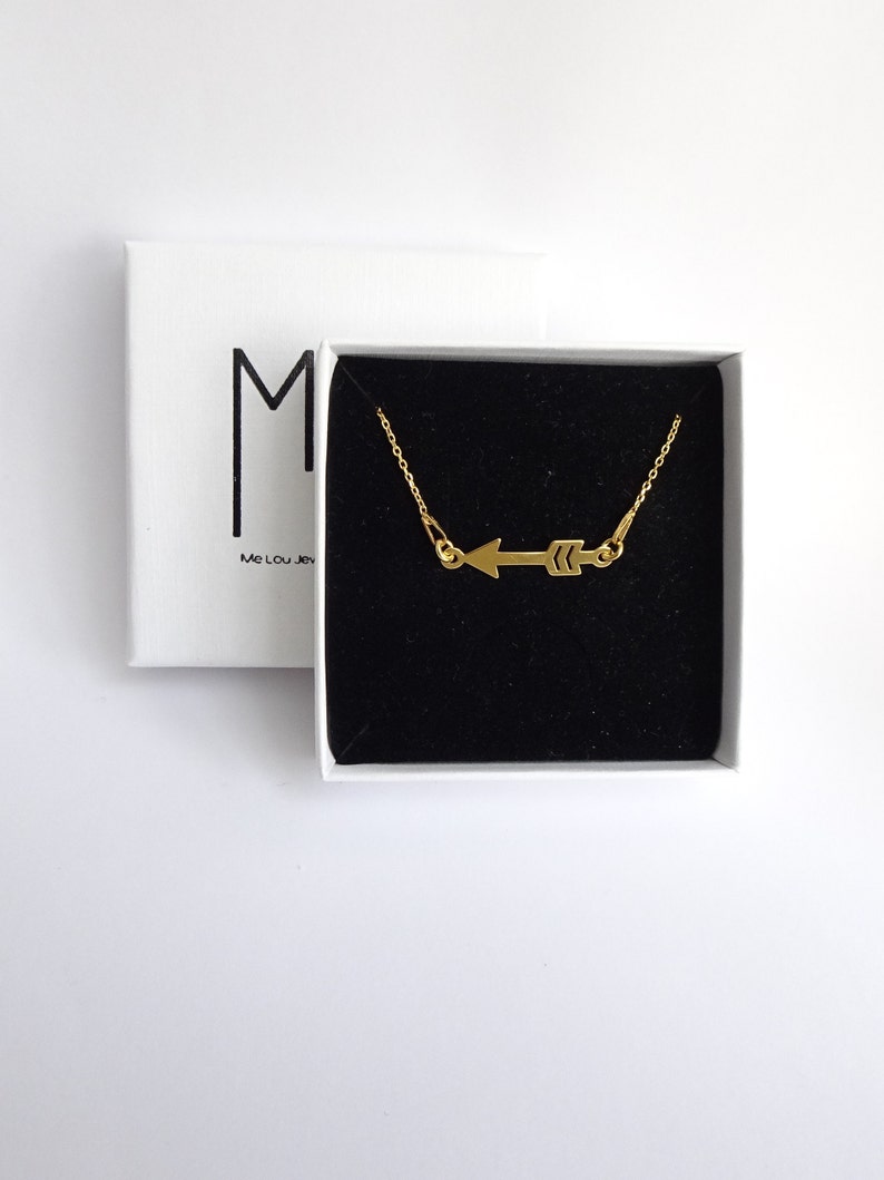 Gold Arrow Necklace. Sterling Silver Gold Plated Bib Necklace. Layering ...