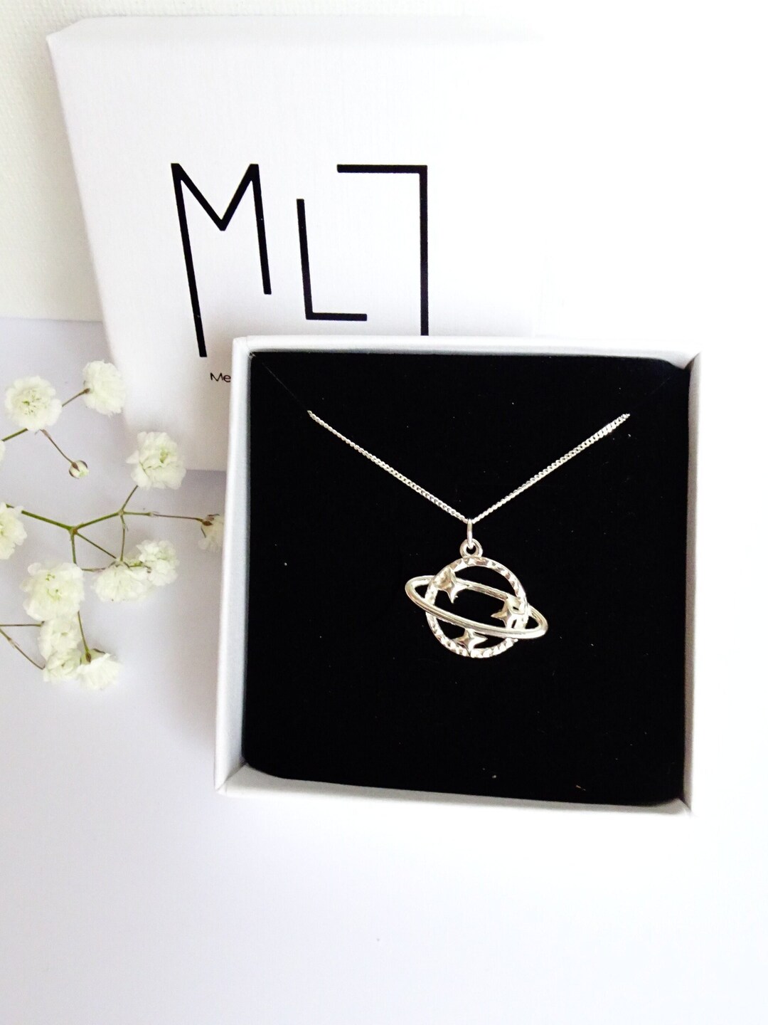 Planet Jupiter Sterling Silver Necklace. Orbit Necklace. Galaxy ...