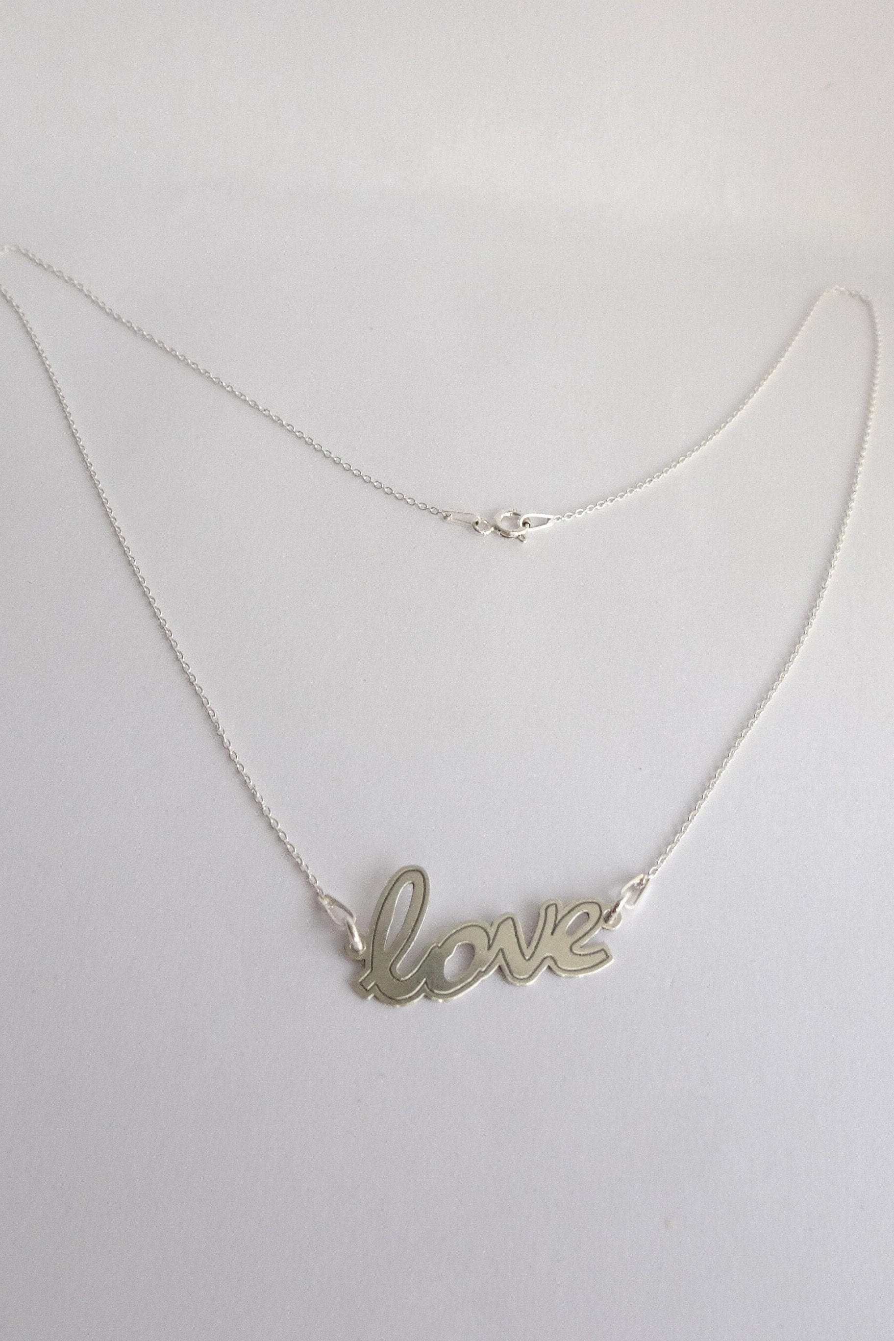 Sterling Silver Love Symbol Necklace. | Etsy