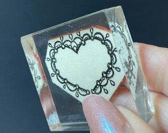 Heart Rubber Stamp - Etsy UK