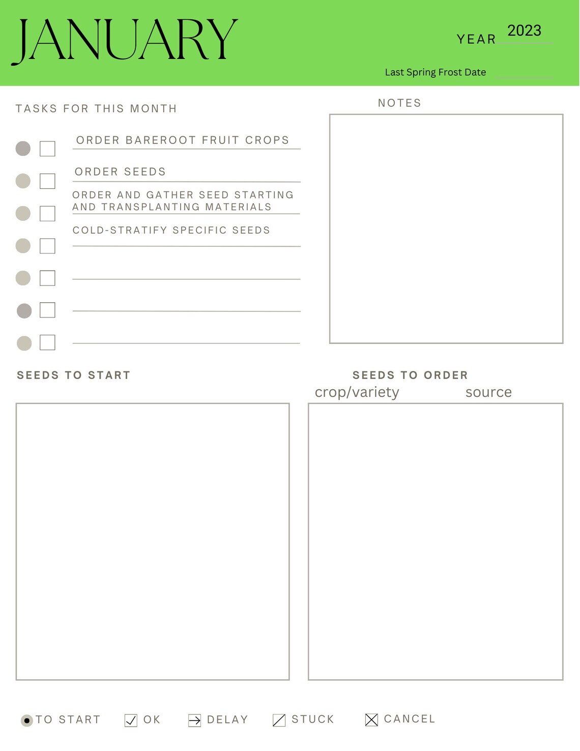 Printable Garden Planner 2023 Gardening Tips Calendar - Etsy