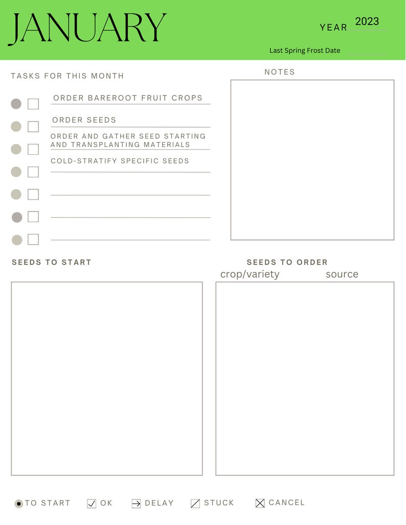 Printable Garden Planner 2023 Gardening Tips Calendar - Etsy