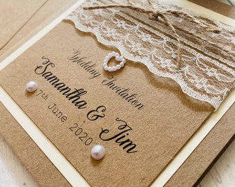 Rustic Wedding Invitations | Etsy UK