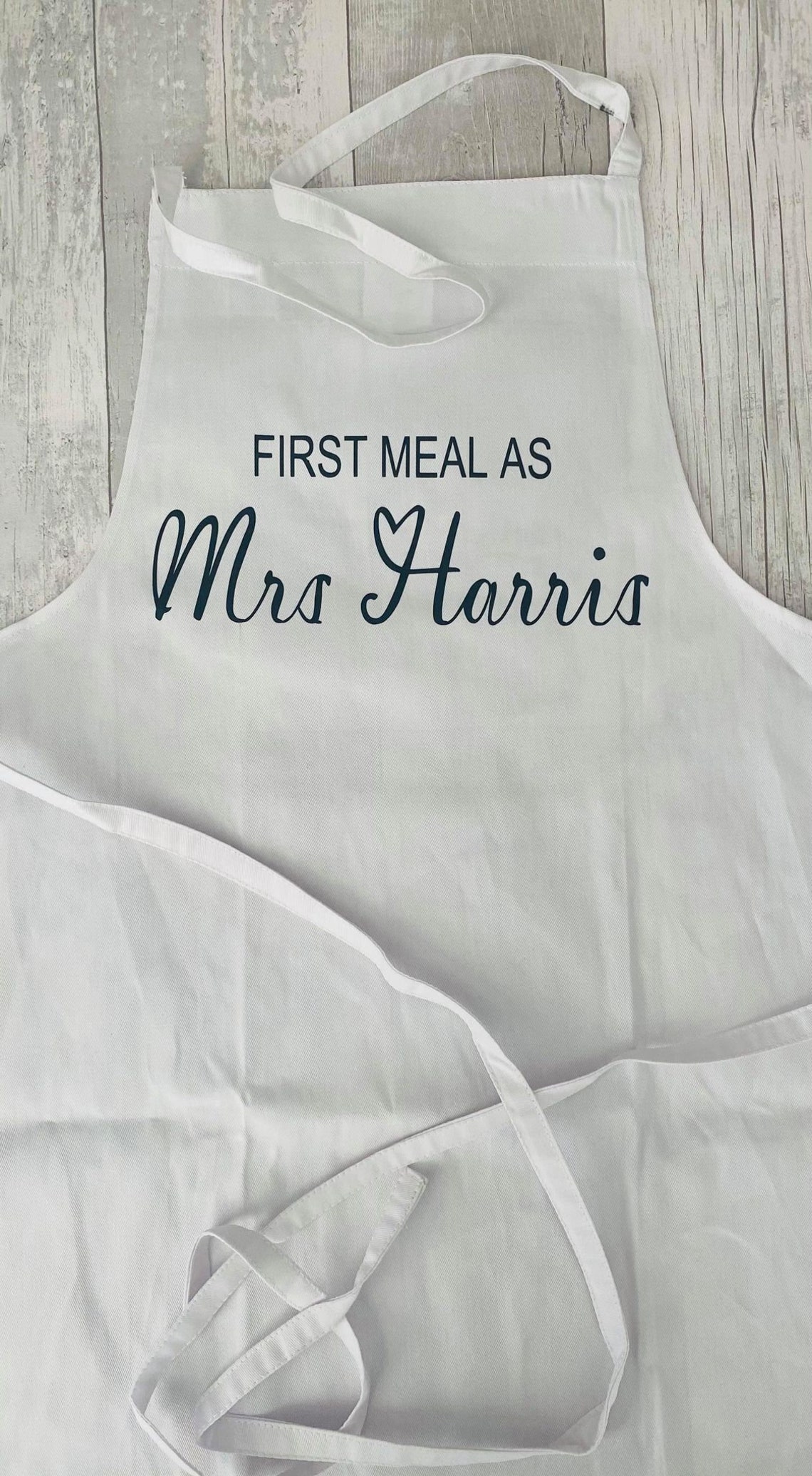 Beautiful Personalised Wedding Day Aprons Black or White - Etsy UK