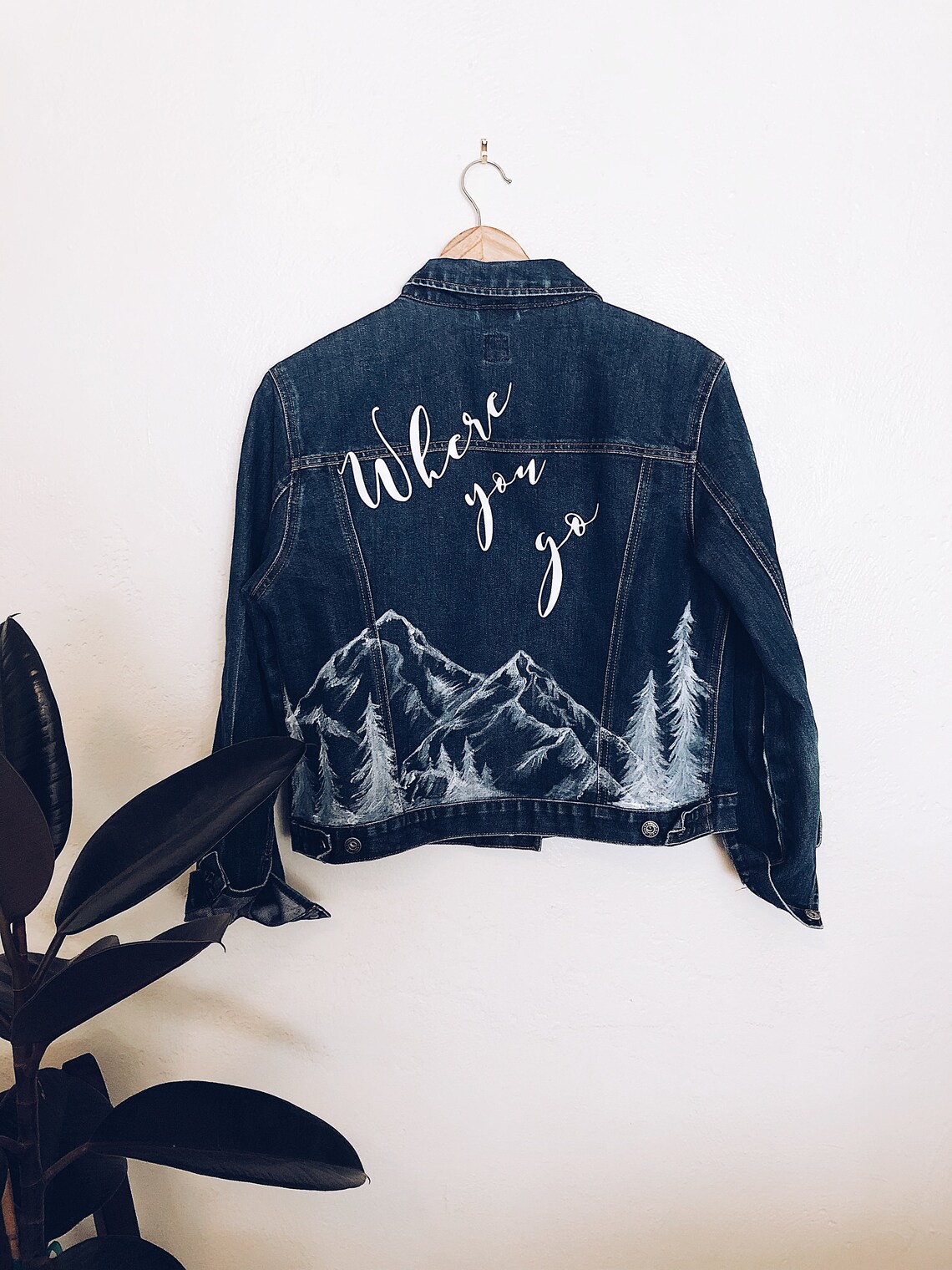 Wedding Denim Jacket Hand Painted. Custom Design for Couple's Jackets ...