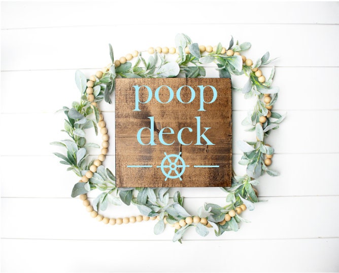 Poop Deck Sign Home Decor Wood Signs Sign Beach Decor | Etsy