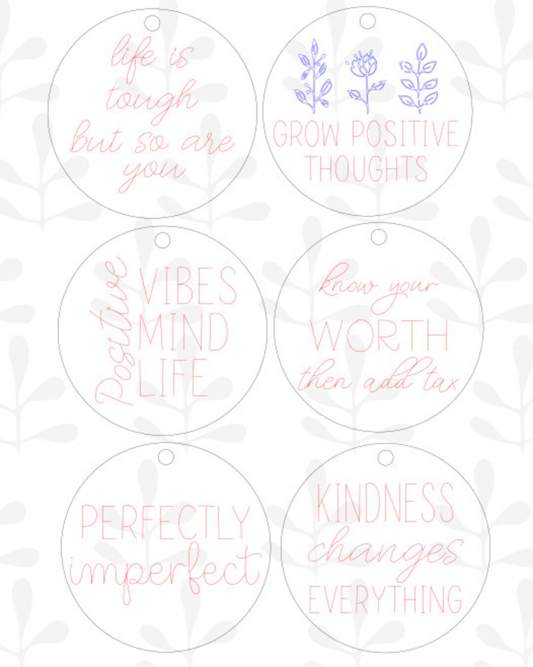 Positivity Keychain SVG - Etsy