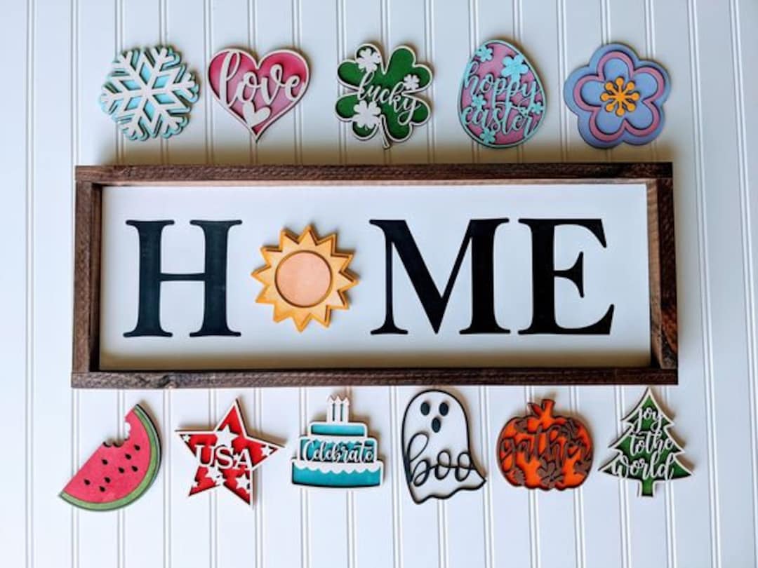 Interchangeable Home Sign Wall Decor, Entryway Decor Wall Art, New Home ...