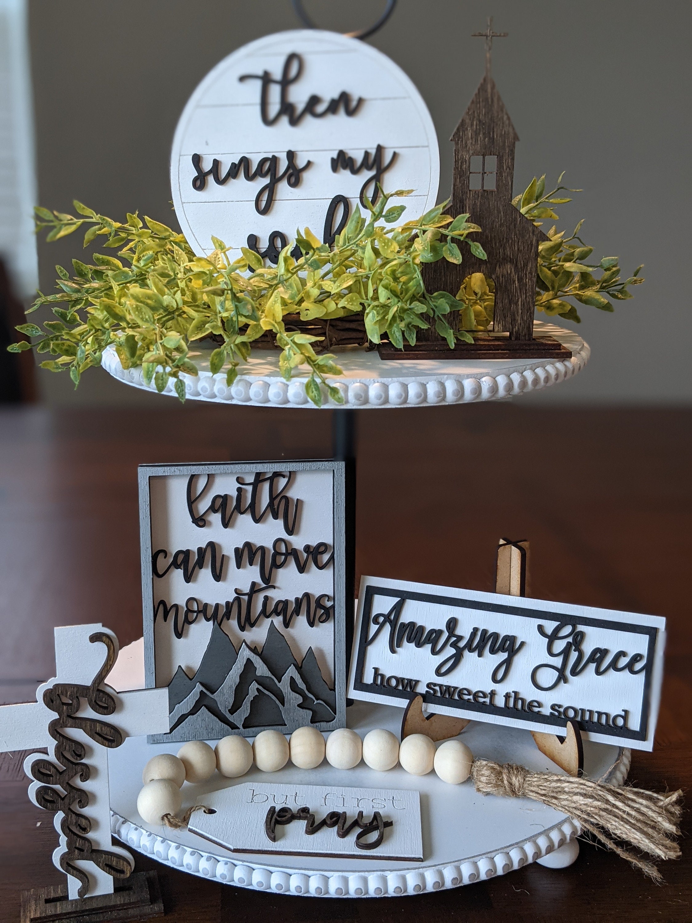 Faith Tiered Tray Religious Tier Tray Then Sings My Soul | Etsy