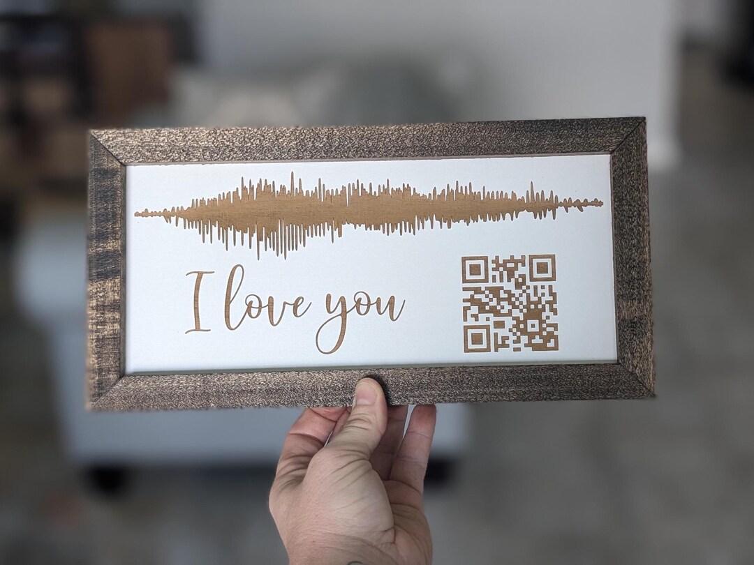 Custom Soundwave Art With QR Code, Personalized Sound Wave Art Wood ...