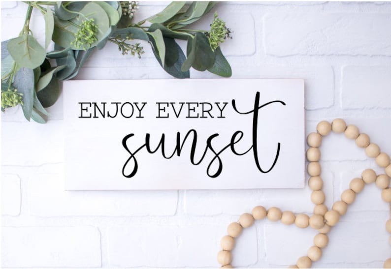 Enjoy Every Sunset Home Decor Wood Signs Sign Beach - Etsy