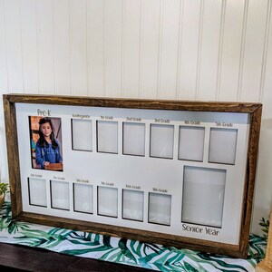 Custom School Years Picture Frame, Prek‑12 Photo Display, Rustic ...