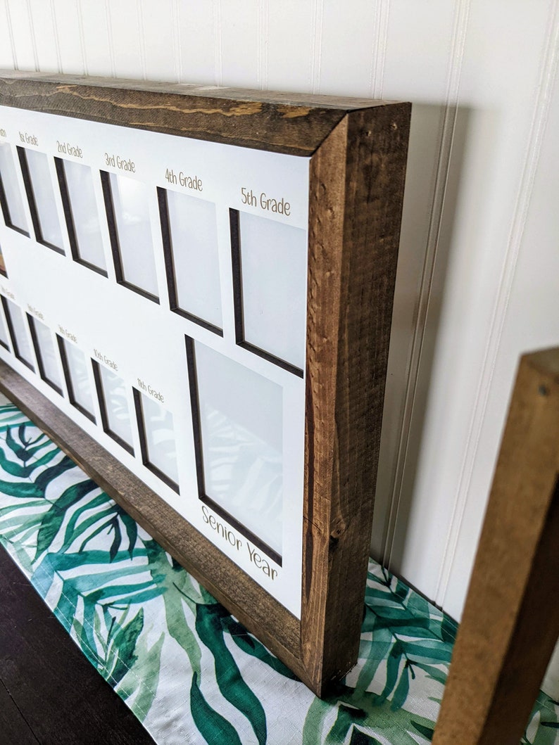 Custom School Years Picture Frame, Prek‑12 Photo Display, Rustic ...
