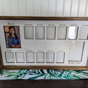 Custom School Years Picture Frame, Prek‑12 Photo Display, Rustic ...
