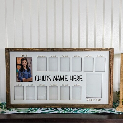 3D Pre-k-12 School Years Picture Frame gray Custom - Etsy